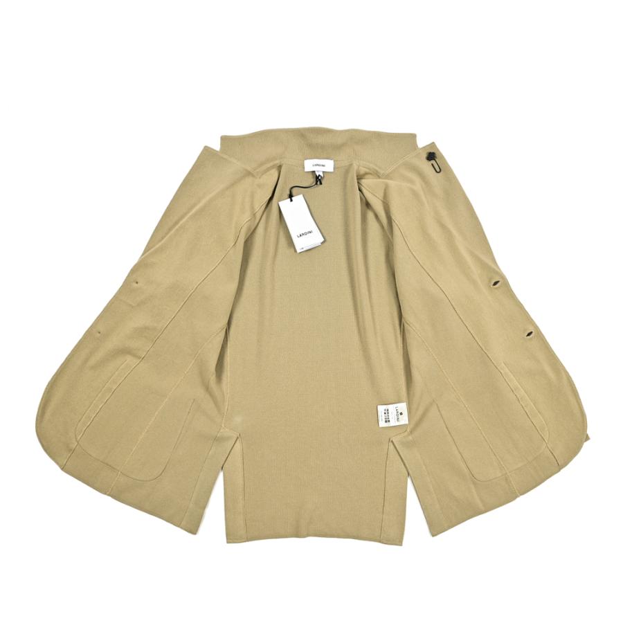 LARDINI 【2025年 春夏新作】 ラルディーニ ニットジャケット 2Bシングル 春夏秋 コットン 100% ベージュ MADE IN ITALY ブートニエール : Peppino ...