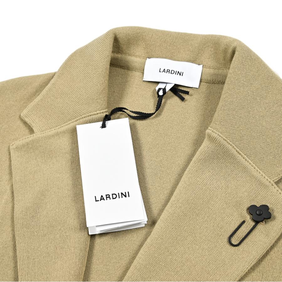 LARDINI 【2025年 春夏新作】 ラルディーニ ニットジャケット 2Bシングル 春夏秋 コットン 100% ベージュ MADE IN ITALY ブートニエール : Peppino ...
