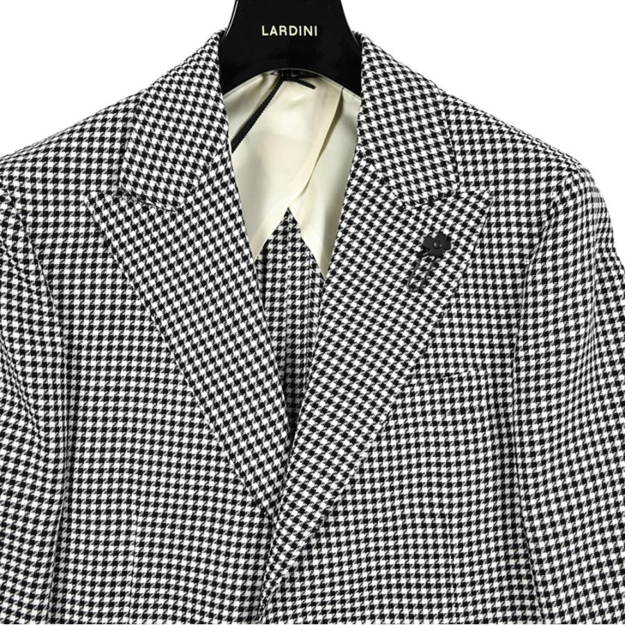 LARDINI 【2025春夏新作】 ラルディーニ ICONIC テーラードジャケット 2Bシングル ピークドラペル ウール コットン チェック イタリア製 ブートニエール : Peppino ...