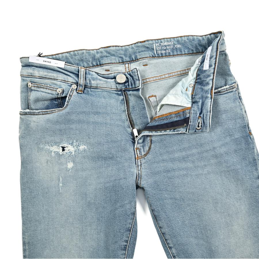 PT TORINO DENIM SWING (SUPERSLIM FIT) デニム ダメージジーンズ ストレッチパンツ ライトブルー / PT05 メンズ ピーティートリノデニム ...