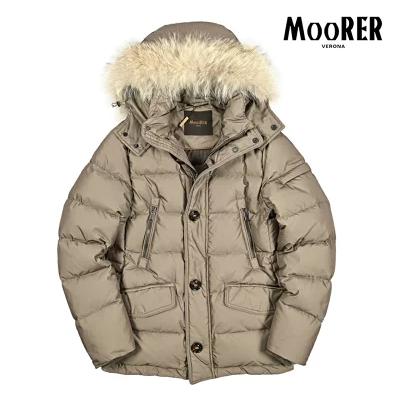 MOORER ムーレー / VINCENT-KM ポリエステル100% ファーフード付きダウンジャケット グレージュ メンズ セール対象 : ペッピーノ - 通販 - Yahoo!ショッピング