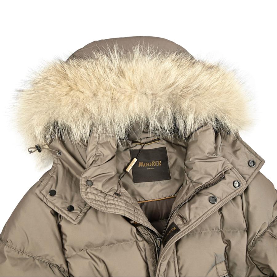 MOORER ムーレー / VINCENT-KM ポリエステル100% ファーフード付きダウンジャケット グレージュ メンズ セール対象 : ペッピーノ - 通販 - Yahoo!ショッピング