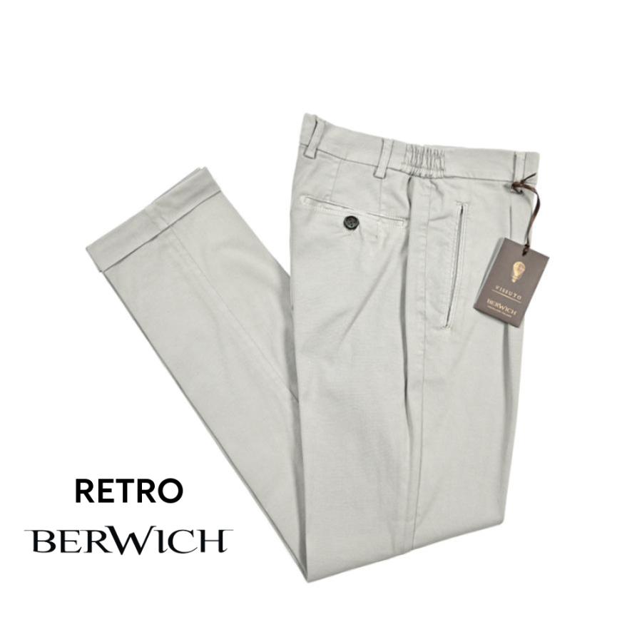 BERWICH ベルウィッチ / RETRO ELAX スラックス ワンタック パンツ ストレッチ コットン リヨセル グレー メンズ セール対象 : ペッピーノ - 通販 - Yahoo ...