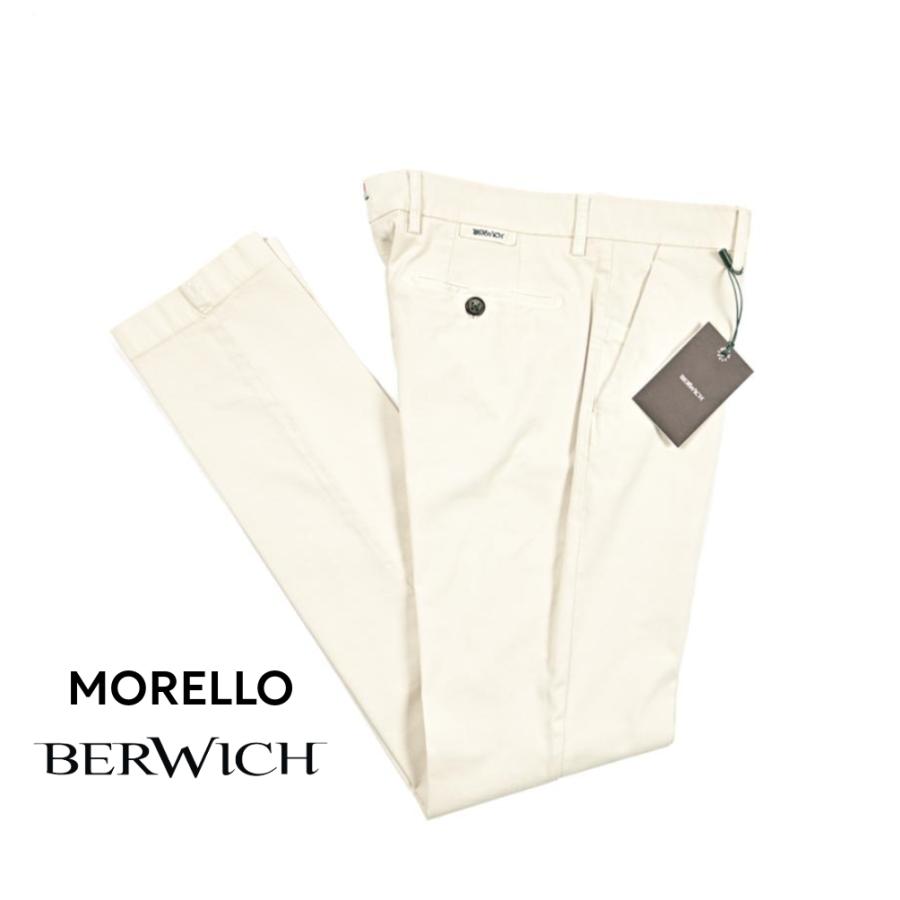 BERWICH ベルウィッチ / MORELLO スラックス ノータック チノ パンツ ストレッチ コットン リヨセル オフホワイト メンズ : ペッピーノ - 通販 - Yahoo!ショッピング