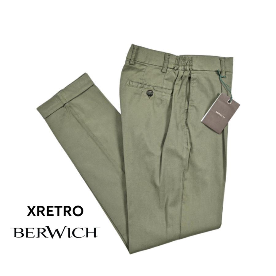 BERWICH ベルウィッチ / XRETRO-GD リヨセルコットン ワンタックイージースラックス ストレッチ カーキグリーン メンズ セール対象 : ペッピーノ - 通販 - Yahoo ...
