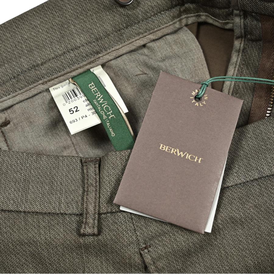 BERWICH ベルウィッチ / CHIAIA コットン スラックス ワンタック パンツ ストレッチ 総柄 グリーン メンズ セール対象 : ペッピーノ - 通販 - Yahoo!ショッピング