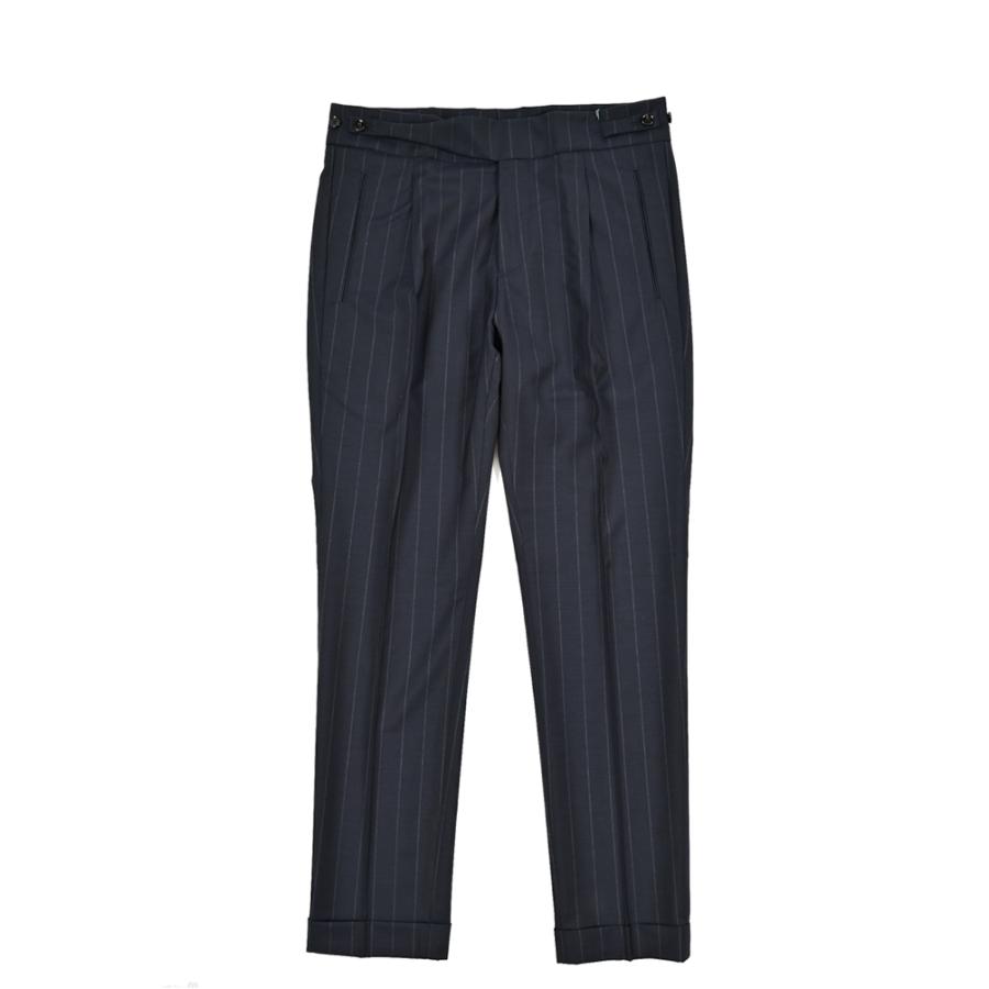 BERWICH ベルウィッチ / RETRO グルカパンツ スラックス ワンタック ヴァージンウール 100% ストライプ ネイビー メンズ セール対象 : ペッピーノ - 通販 ...