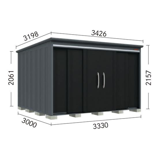 【無料★特典対象】 物置 収納 BELOS ヴェロス B-S3330 多雪型 標準屋根 背面棚タイプ 受注生産品 幅3330mm×奥行3000mm×高さ2157mm タクボ物置 田窪工業所 ...