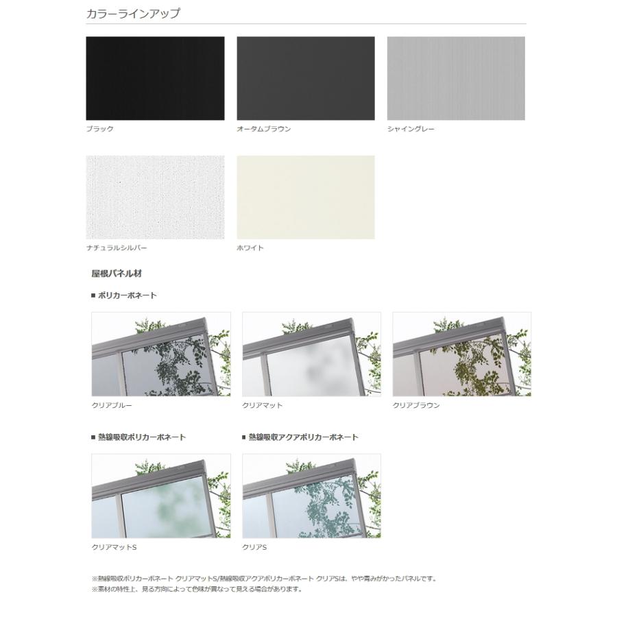 【無料★特典対象】 テラス屋根 LIXIL テラスVS テラスタイプ F型 標準柱(2400mm) 900タイプ 桁：標準仕様 ポリカ：熱線吸収アクア 関東間 間口1.0間×出 : DIY ...