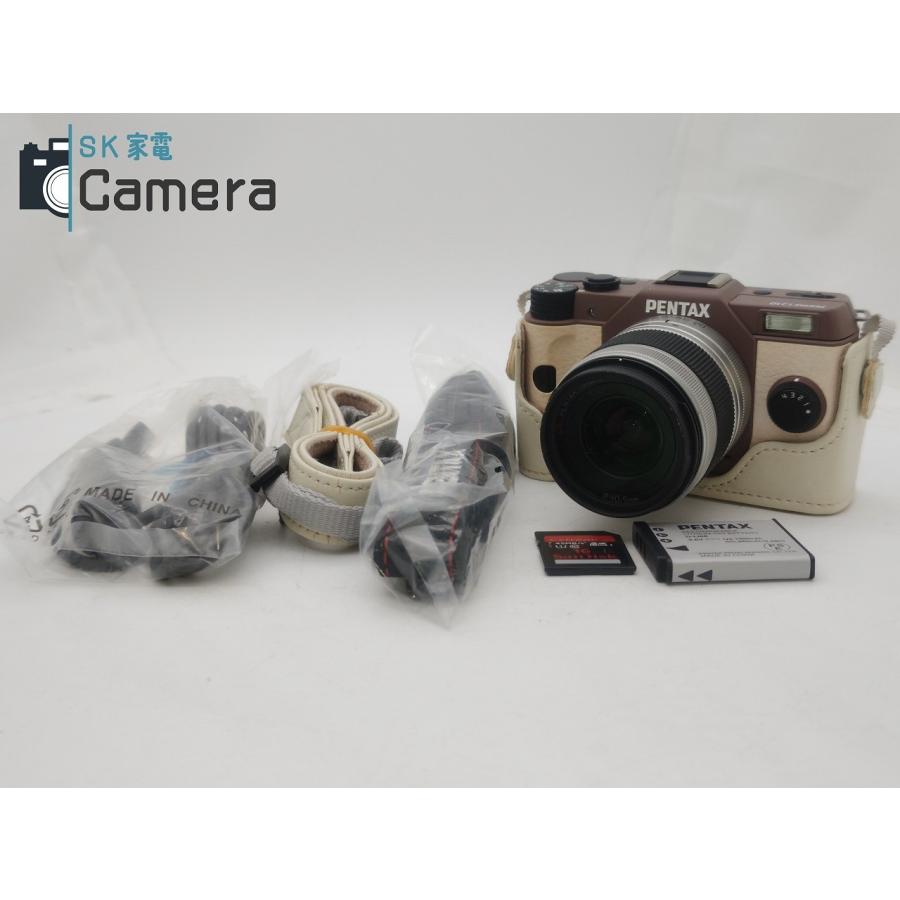 【中古】 PENTAX Q10 SR ブラウン SMC 5-15mm F2.8-4.5 ED AL [IF] 02 SATANDARD ZOOM SD16GB 革ケース付 ペンタックス ...