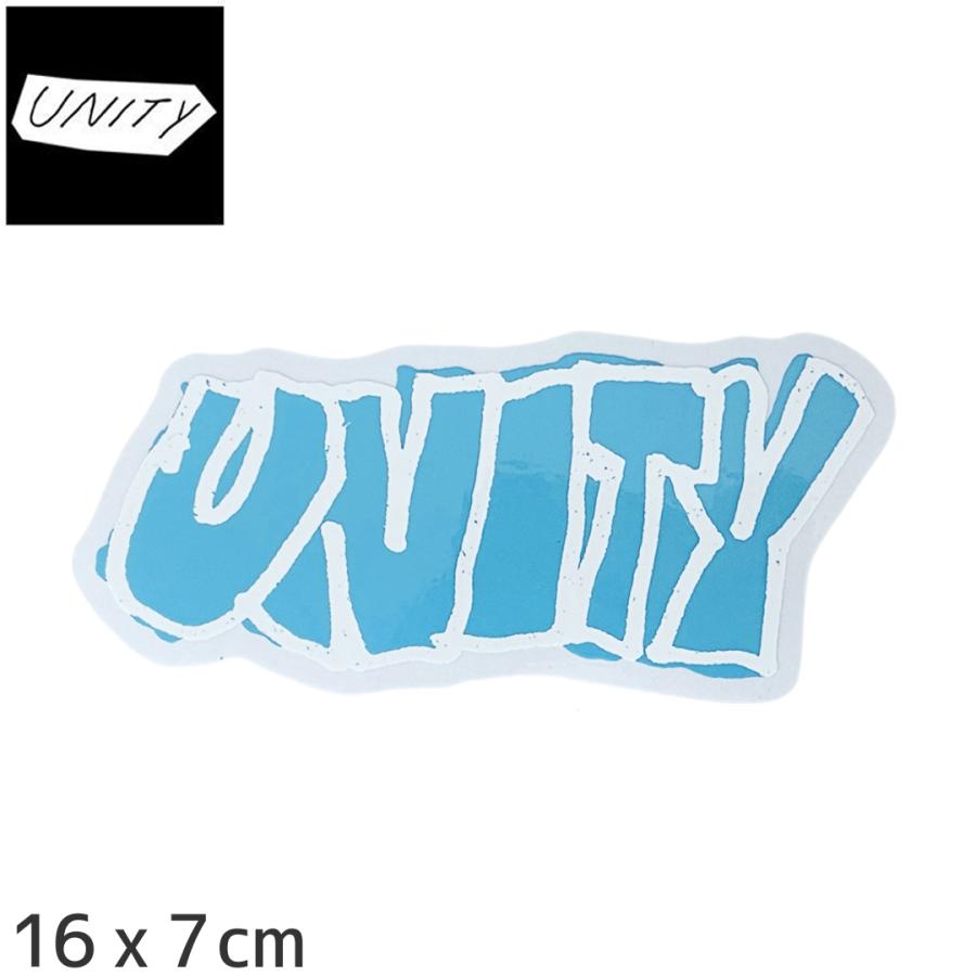 UNITY ユニティ スケボー ステッカー LETTERS STICKER MD ライトブルー/ホワイト 16 x 7 cm NO5 : ac-unity-sticker05 ...