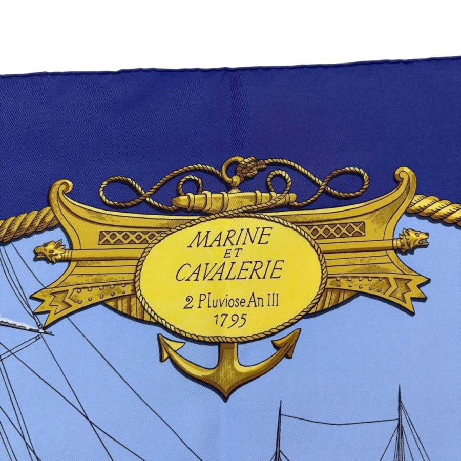 HERMES（エルメス） スカーフ カレ90 『MARINE ET CAVALERIE 2 Pluviose An III 1795 (海と ...