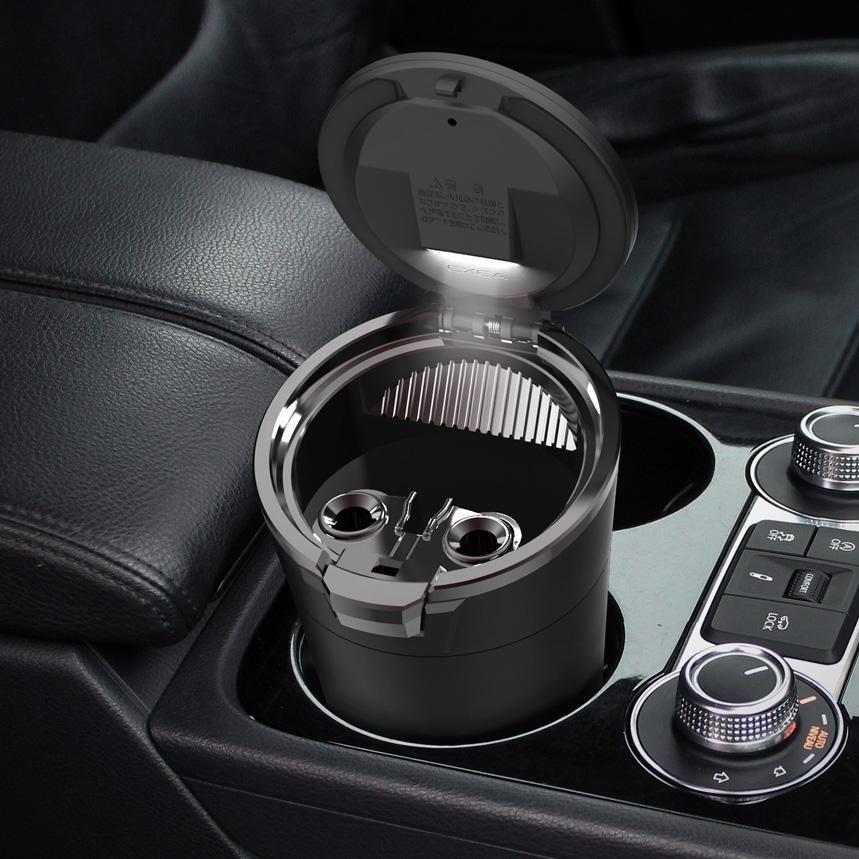 ED-250 星光産業 EXEA エクセア ソーラーライトアッシュ CB 多機能灰皿 車載用灰皿 ブラック 灰づまり自動クリーニング消火穴 テーパードデザイン : exea-ed250 ...