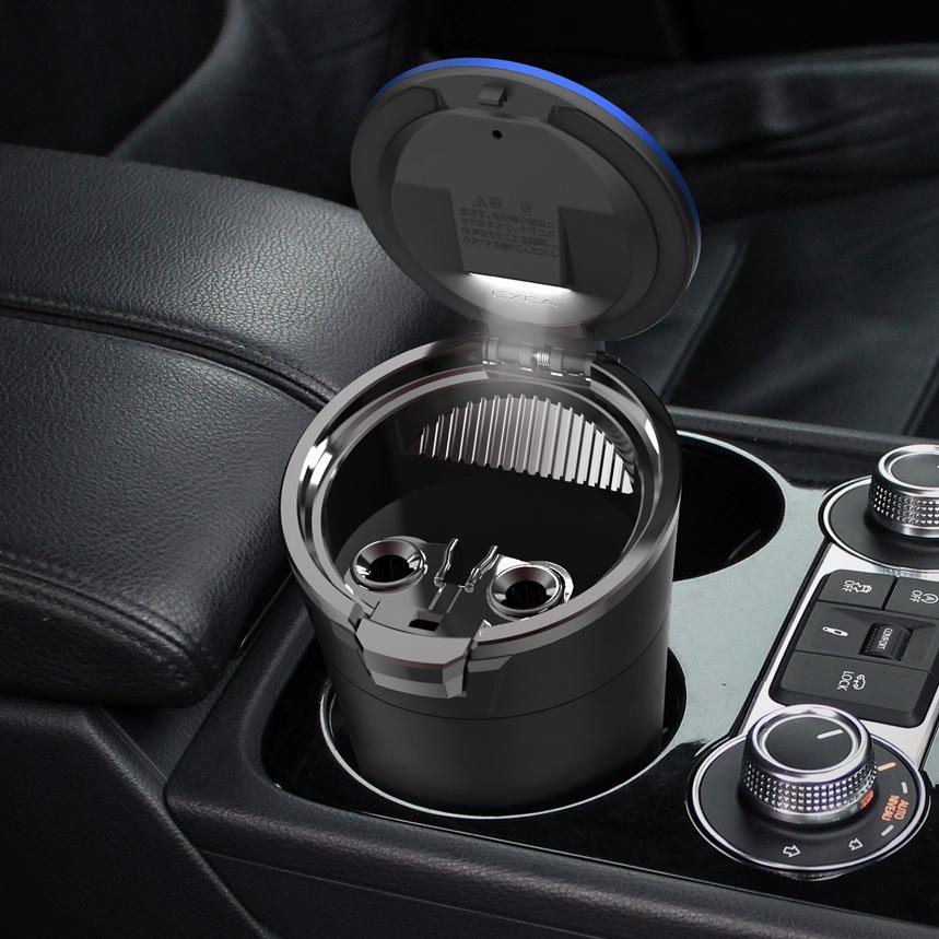 星光産業 ED-251 EXEA エクセア ソーラーライトアッシュ BL 多機能灰皿 車載用灰皿 ブルー 灰づまり自動クリーニング消火穴 テーパードデザイン : スカイドラゴンオートパーツ ...