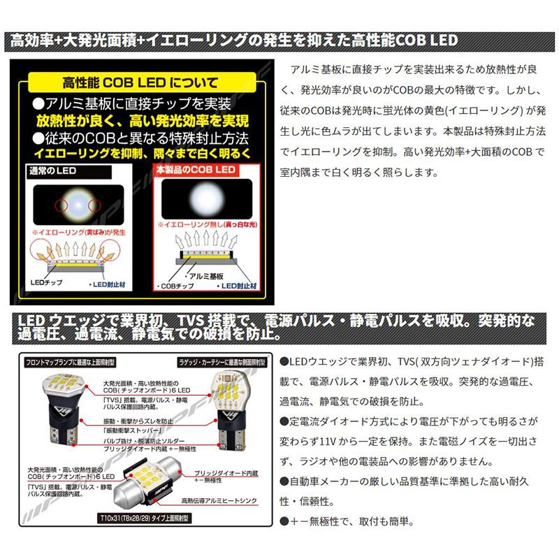 IPF 【メール便対応可】307R アイピーエフ LEDルームランプバルブ T10/13/16共通サイド照射 6000K 100lm 1個入り ...
