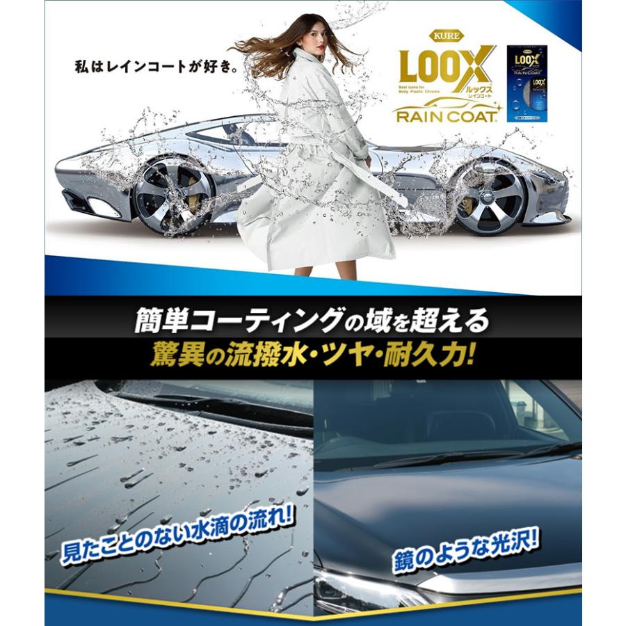1190＋1195 KURE ルックス レインコート 撥水 はっ水 外装塗装 ツヤ出し 自動車ボディ用ガラスコーティング剤 つめかえ用セット (沖縄・離島 配送不可) : kure ...