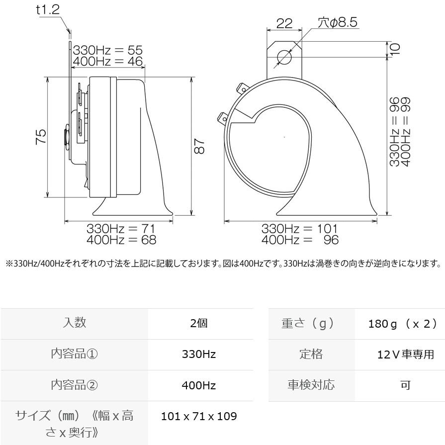 PIAA HO-9 ピア 330Hz+400Hz スピアリア・バスホーン スポーツホーン スーパーバス 超重低音 112dB 2個入 車検対応 アースハーネス同梱 : スカイドラゴンオート ...