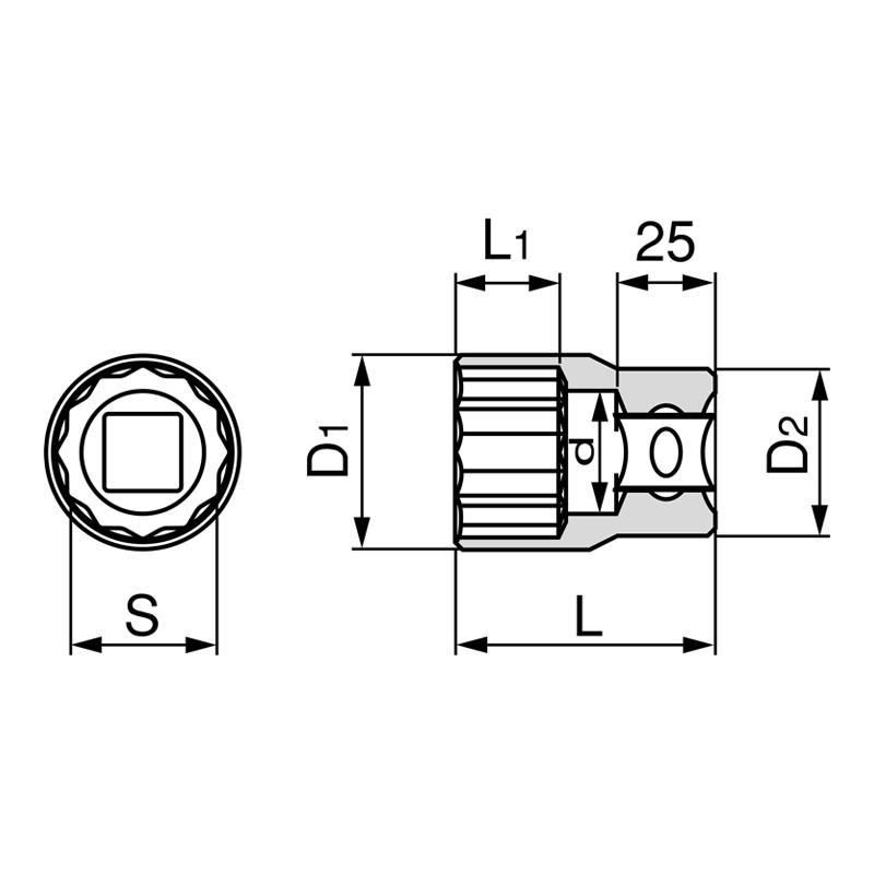 TONE 6D-65 トネ 12角ソケット 差込角19.0mm 二面幅65mm : スカイドラゴンオートパーツストア - 通販 - Yahoo!ショッピング