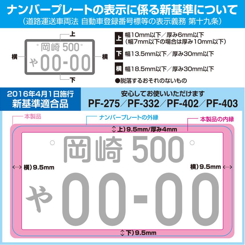 槌屋ヤック PF-402 PF402 YAC ナンバーフレーム(軽自動車用) WH ホワイト 2個セット 保安基準対応品 : スカイドラゴンオートパーツストア - 通販 - Yahoo!ショッピング