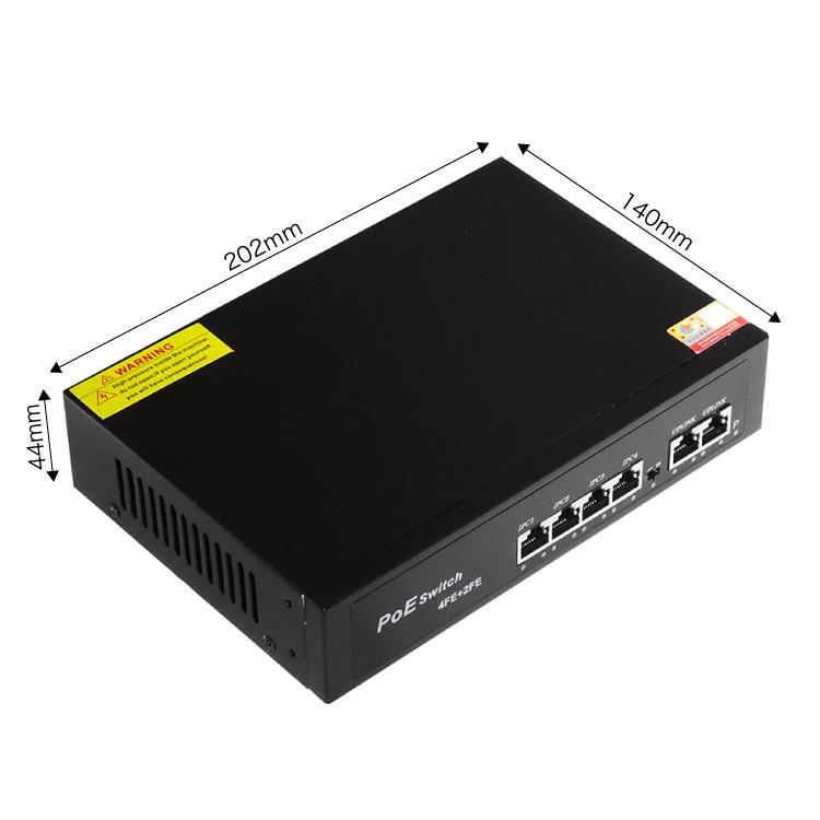 PoEスイッチングハブ PoE対応端末一括 PoE4ポートとUPLINK2ポート 最大30W ハイパワー給電 最大伝送250m コンパクトRJ-45 LANポートハブ PoE給電 ...