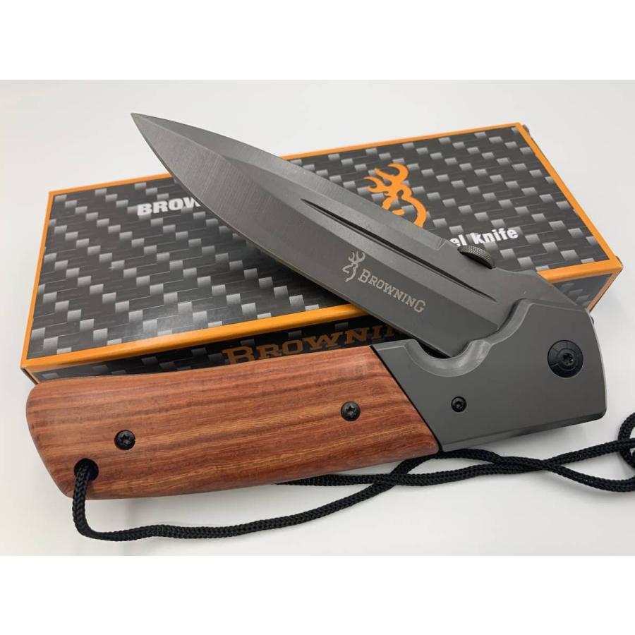 DA52 NEUTRAL KNIVES BROWNING 重厚サムスタッドフォールディングナイフ ハンティングナイフ アウトドア フィッシング ...