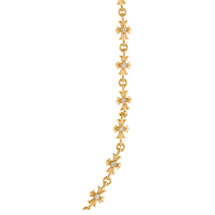 CHROME HEARTS 22K TINY E CROSS DOUBLE SIDE DIAMOND NECKLACE CHROME HEARTS 22K TINY E CROSS DOUBLE SIDE DIAMOND NECKLACE