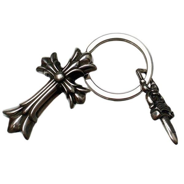 CHROME HEARTS DOUBLE CH CROSS / DAGGER KEY RING クロムハーツ キーリング ダブルCHクロス ...