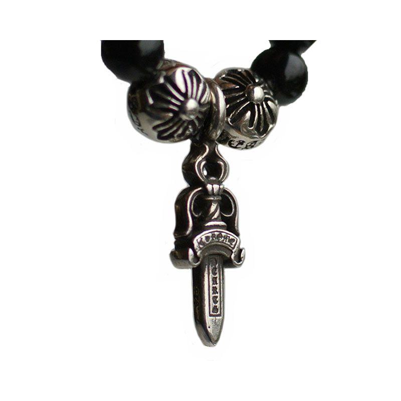 CHROME HEARTS BLACK TOURMALINE BEADS RING DAGGER クロムハーツ ビーズリング ブラックビーズ ...