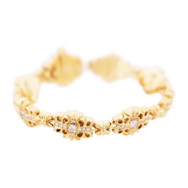 CHROME HEARTS 22K KEEPER LINK TINY PAVE DIAMOND BRACELET CHROME HEARTS 22K KEEPER LINK TINY PAVE DIAMOND BRACELET