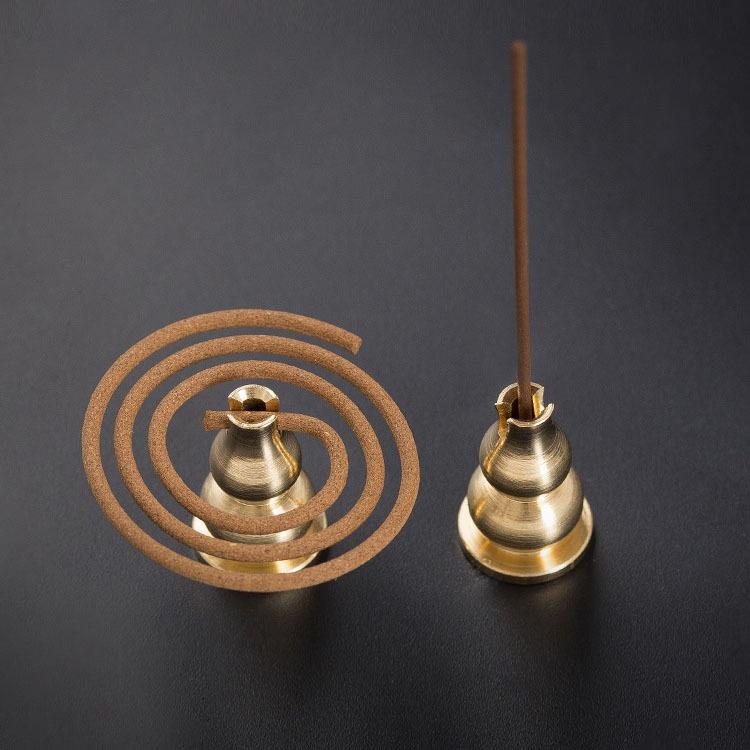 お香立て 4個セット 真鍮 ヒョウタン 円筒形 仏壇用皿 ひょうたん香立て 瞑想 書斎 ヨガ館用 お香置き : sky voyage - 通販 - Yahoo!ショッピング