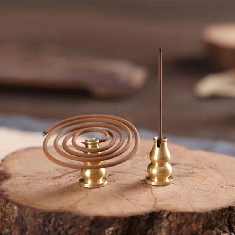 お香立て 4個セット 真鍮 ヒョウタン 円筒形 仏壇用皿 ひょうたん香立て 瞑想 書斎 ヨガ館用 お香置き : sky voyage - 通販 - Yahoo!ショッピング