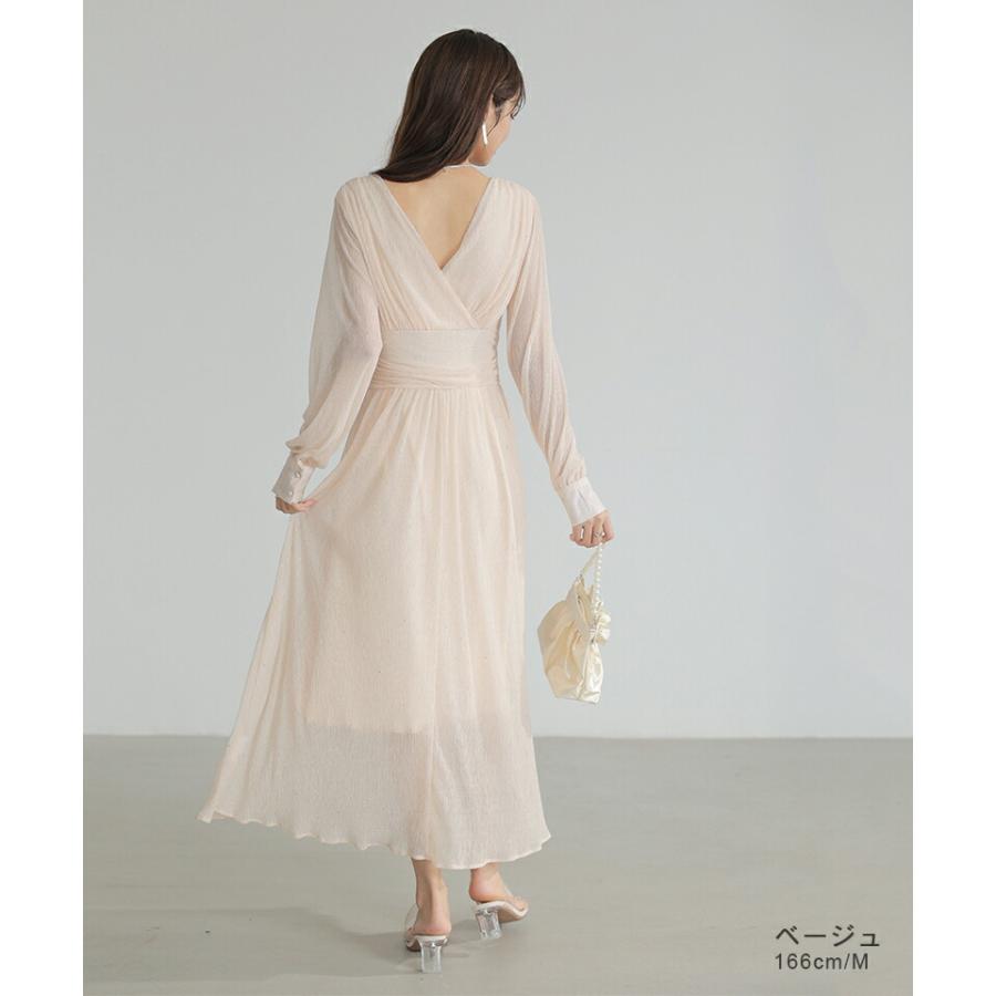 パーティードレス カシュクール Vネック ワンピース ドレス パーティー