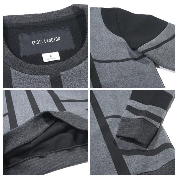 SCOTT LANGTON【レア★独創的なハイブランド*ストリートの融合】クルーネック スウェット【グレー/ブラック】新品 スコットラングトン ...