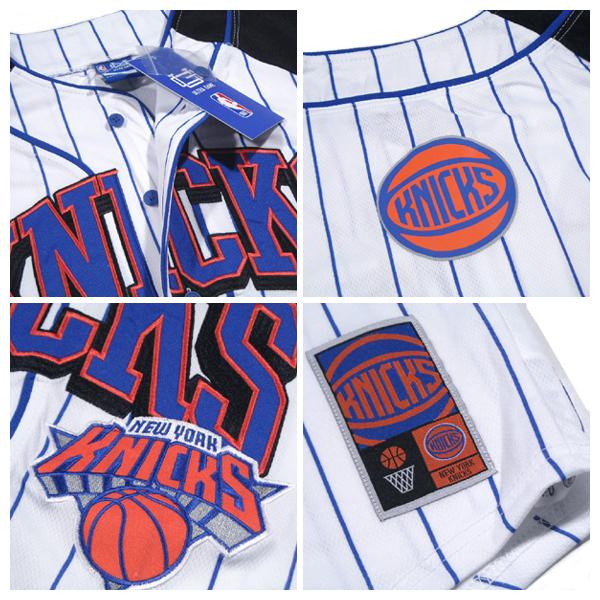 NBA ULTRA GAME【公式ライセンス★ふんだんに刺繍を使った迫力のチームロゴ】NBA NEW YORK KNICKS ピンストライプ ...