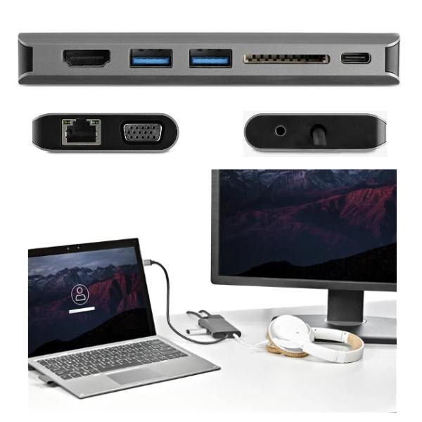 StarTech.com [DKT30CHVAUSP] USB Type-C マルチ変換アダプタ HDMIまたはVGA出力対応 100W PD/30cmホストケーブル/SDカードリーダ USB ...