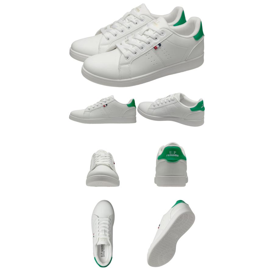 U.P renoma スニーカー メンズ レディース コートタイプ 幅広 3E相当 PUレザー ブラック ホワイト 通勤 通学 ビジカジ オフィスカジュアル 全4色 9041 ...