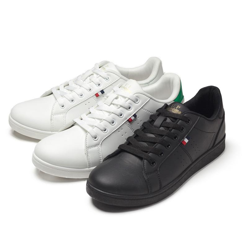 U.P renoma スニーカー メンズ レディース コートタイプ 幅広 3E相当 PUレザー ブラック ホワイト 通勤 通学 ビジカジ オフィスカジュアル 全4色 9041 ...