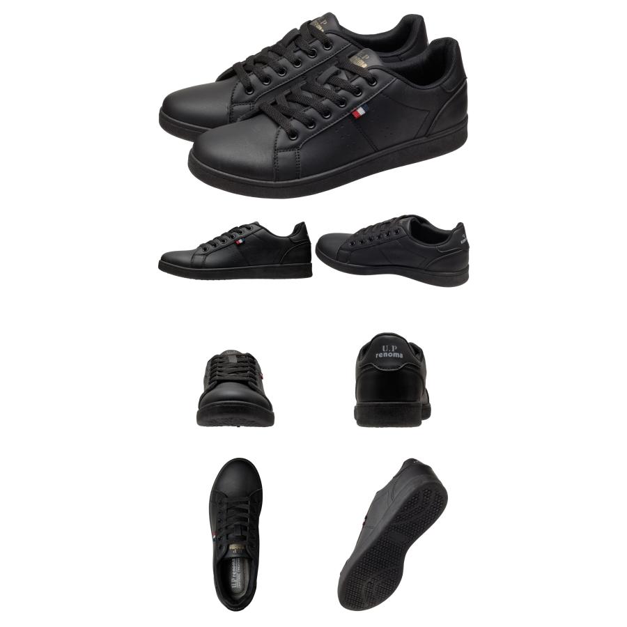 U.P renoma スニーカー メンズ レディース コートタイプ 幅広 3E相当 PUレザー ブラック ホワイト 通勤 通学 ビジカジ オフィスカジュアル 全4色 9041 ...