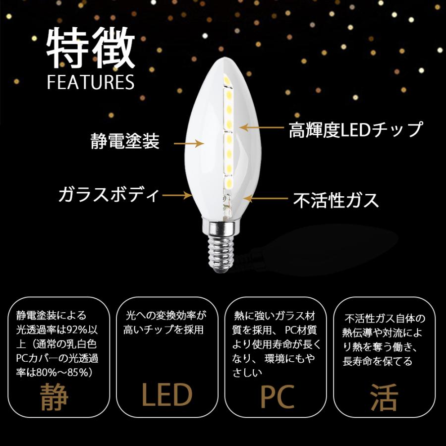 LEDシャンデリア電球 3個セット 白色フロストカバー E12 E17 40W形相当 インテリア 照明 北欧 おしゃれ アンティーク 明るい レトロ 簡単設置 : 小川万事屋 - 通販 ...