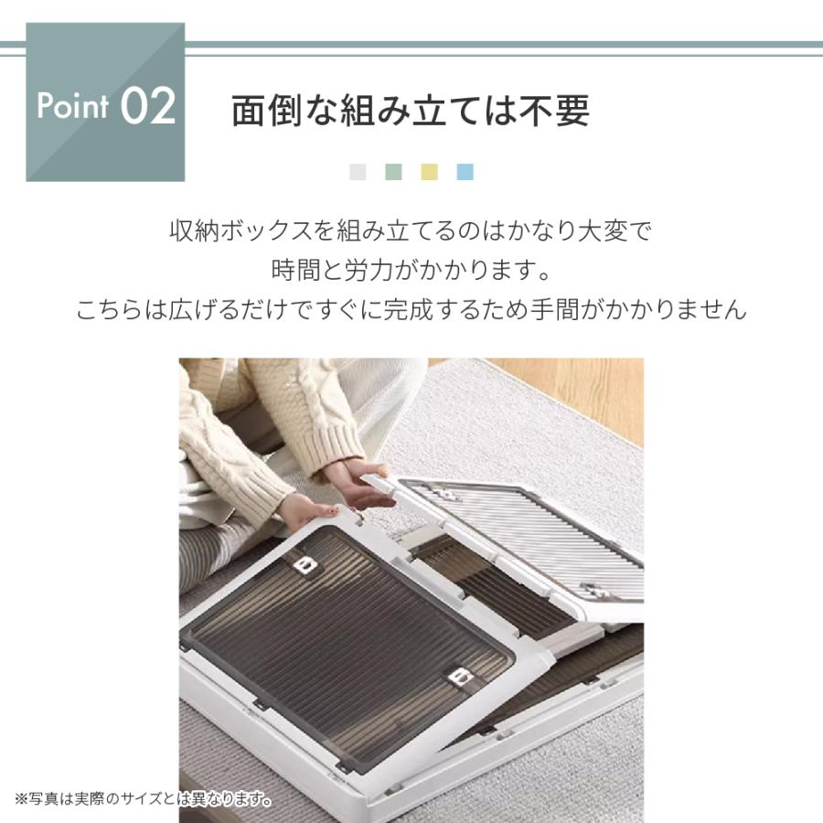 収納ボックス 5面開閉 折りたたみ フタ付き キャスター付き 積み重ね コンテナ 中身が見える 全方向 クローゼット おしゃれ かわいい : sp00299 : Smaly スマリー直営店 ...