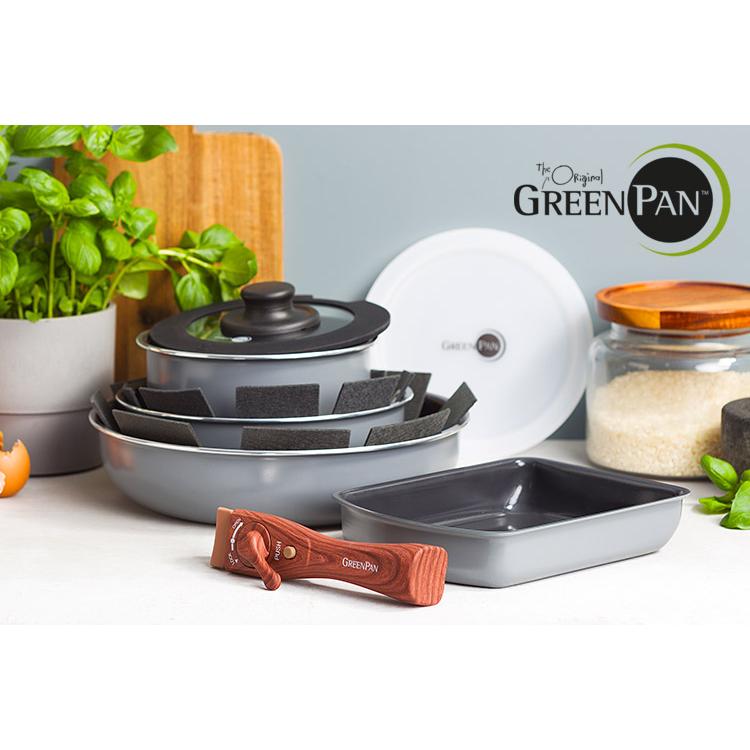 GREEN PAN GREENPAN クリックシェフ9点セット チャコールグレー （フライパン20cm・26cm・ソースパン16cm・エッグ ...