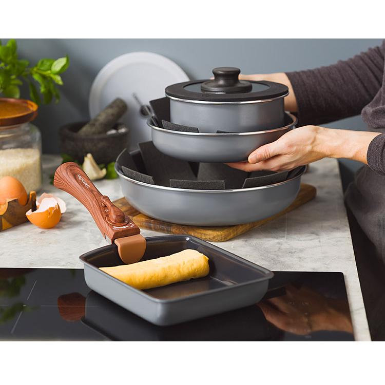 GREEN PAN GREENPAN クリックシェフ9点セット チャコールグレー （フライパン20cm・26cm・ソースパン16cm・エッグ ...