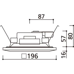 ODELIC ダウンライト 角型 150mm LED電球交換型 60W相当 電球色 オレンジ色の光 調光不可 R15クラス2 浅型 : Smart Light - 通販 - Yahoo!ショッピング