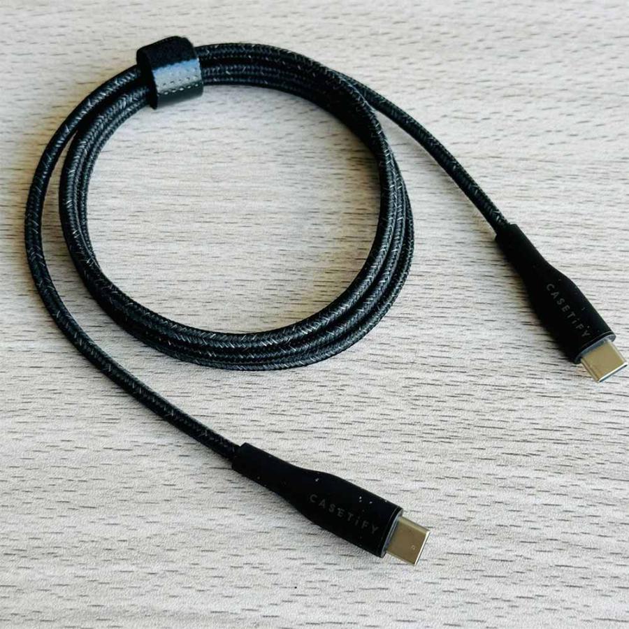 CASETiFY ケースティファイ 充電ケーブル タイプC ブラック USB-C & USB-C ケーブル iPhone / MacBook ...