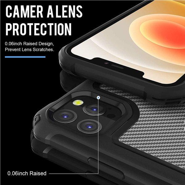 iPhone 12/12Pro/12ProMax/12mini ケース カバー カーボンデザイン/ブラック 衝撃吸収 ミリタリーグレード : SMART PARK Yストア - 通販 ...