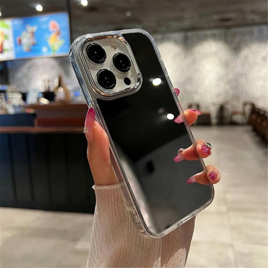 iPhone ミラーケース 鏡 カメラメタルフレーム カバー 16/16Pro/16Plus/16ProMax/15/15Pro/15Plus/15ProMax ケース 耐衝撃 薄型 軽量 ...