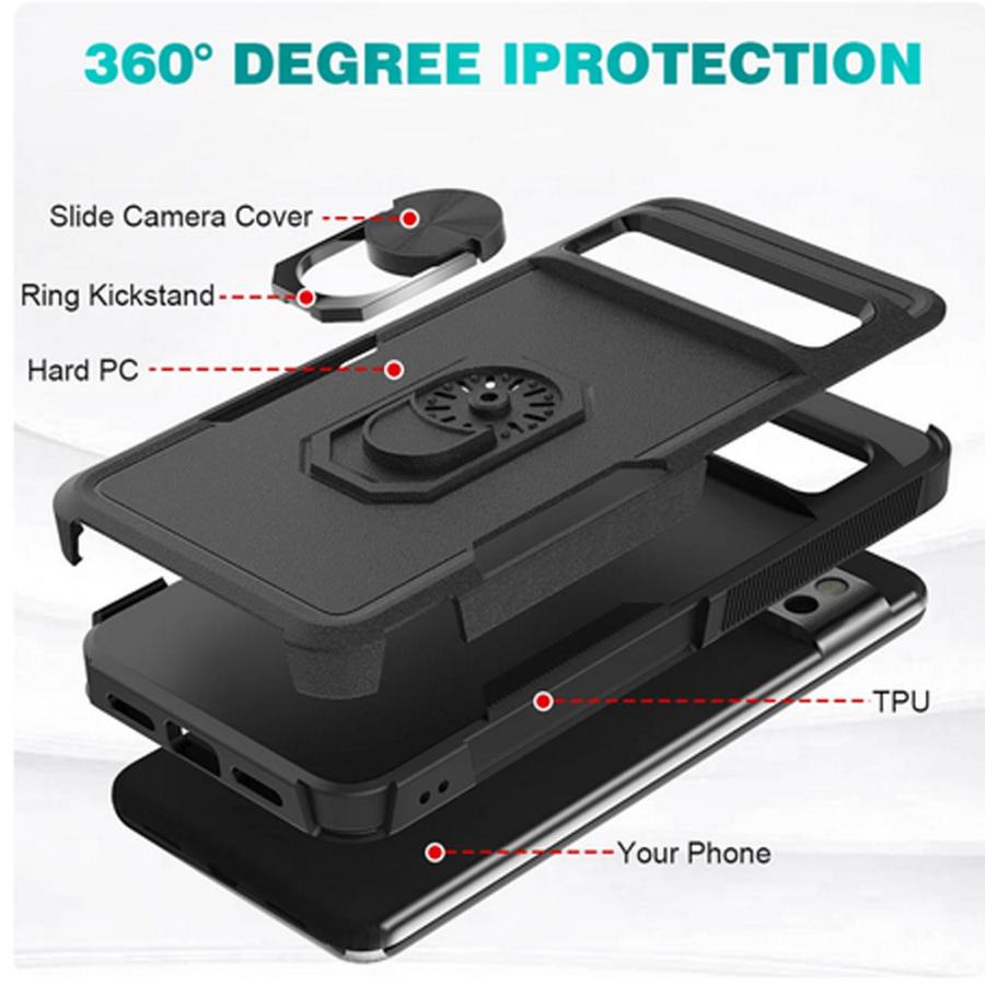 Google Pixel グーグル ピクセル 8 / 8Pro / 7a / 7 / 7Pro ラギッド リング付き スタンド機能 頑丈 衝撃吸収 ケース 全6色 耐衝撃 軽量 カバー 送料 ...