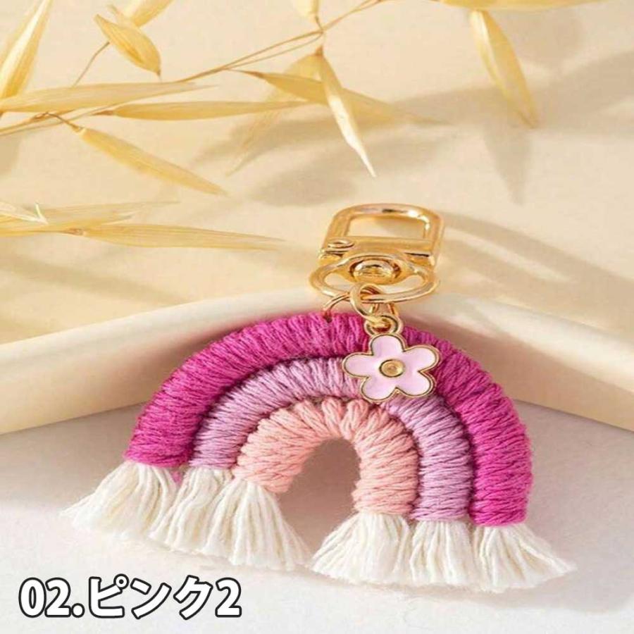バッグ チャーム ストラップ タッセル レインボー ピンク フラワー 花 全2色 アクセサリー おしゃれ ファッション ペンダント 送料無料 ...