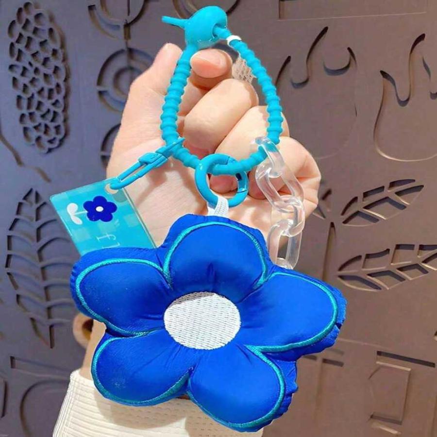 バッグ チャーム ストラップ 布 フラワー かわいい キュート キーリング 全3色 アクセサリー おしゃれ ファッション ペンダント 送料無料 ...