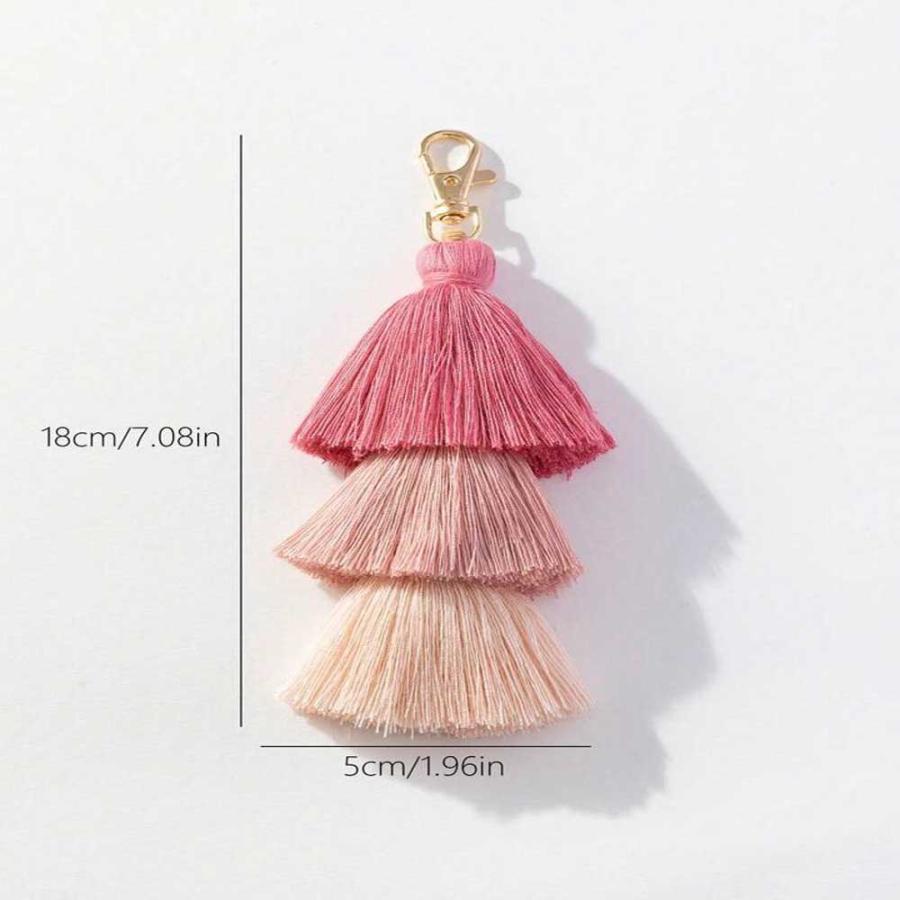 バッグ チャーム ストラップ タッセル ペンダント グラデーション シンプル 全7色 アクセサリー おしゃれ ファッション 送料無料 ...